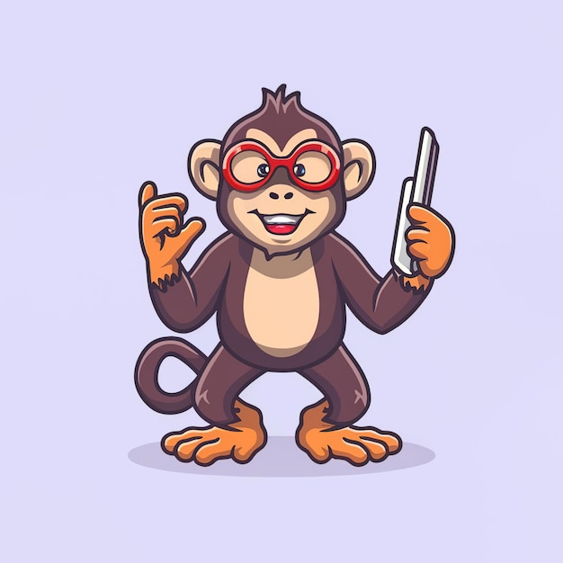Mischievous Monkey with Screwdriver Cartoon Illustration | Jiffy Designs
