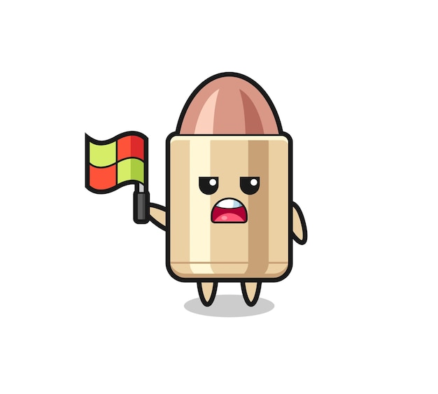 Adorable Cartoon Bullet Character Waving Vibrant Flag | Jiffy Designs