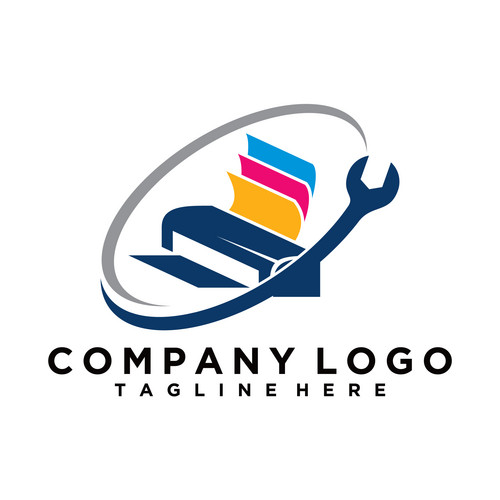 Illustrate The Logo Or Printer Repair Icon Or Printer Maintenance ...