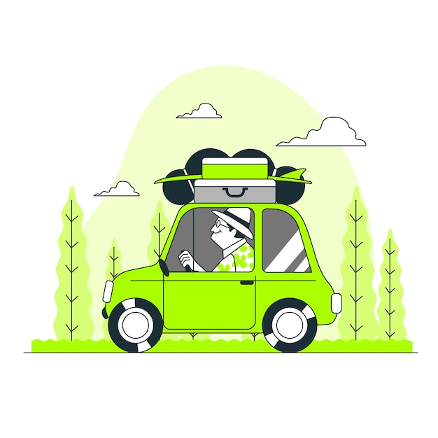 Whimsical Eco-Friendly Road Trip Adventure in Vibrant Green Car | Jiffy ...