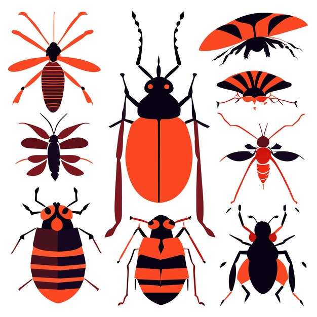 Vibrant Collection of Diverse Insect Silhouettes | Jiffy Designs
