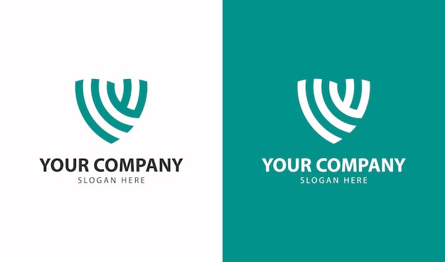 Elegant Teal Shield Logo with Distinctive Wave Pattern | Jiffy Designs