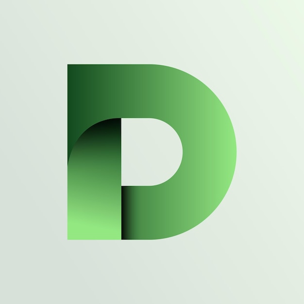 Vibrant Green Gradient Letter P with Soft Shadows | Jiffy Designs