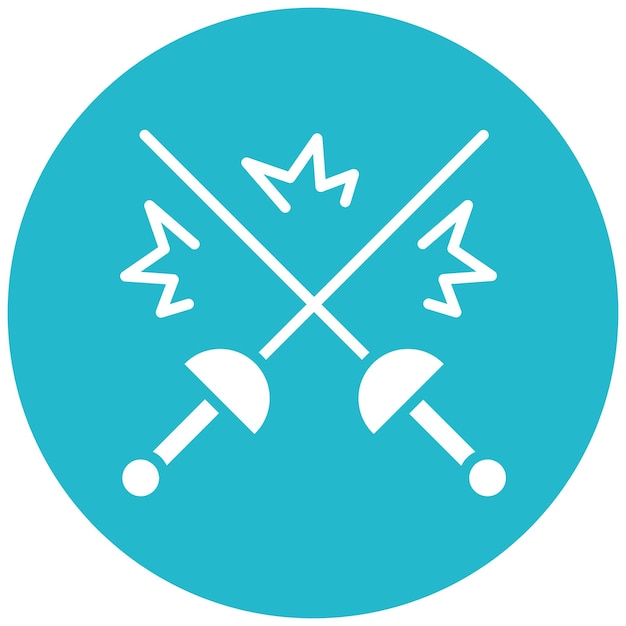 Crossed Swords Emblem on Vibrant Teal Background | Jiffy Designs