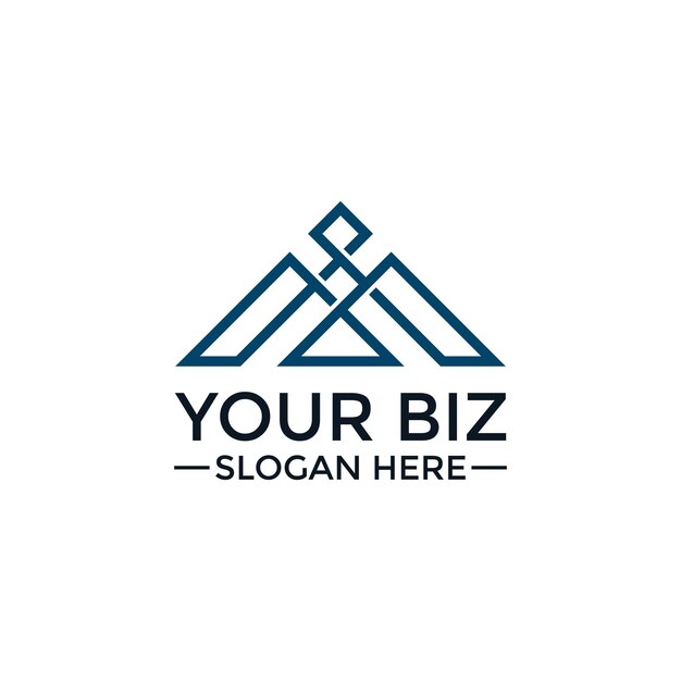 Geometric Mountain Peak Logo with Customizable Tagline | Jiffy Designs