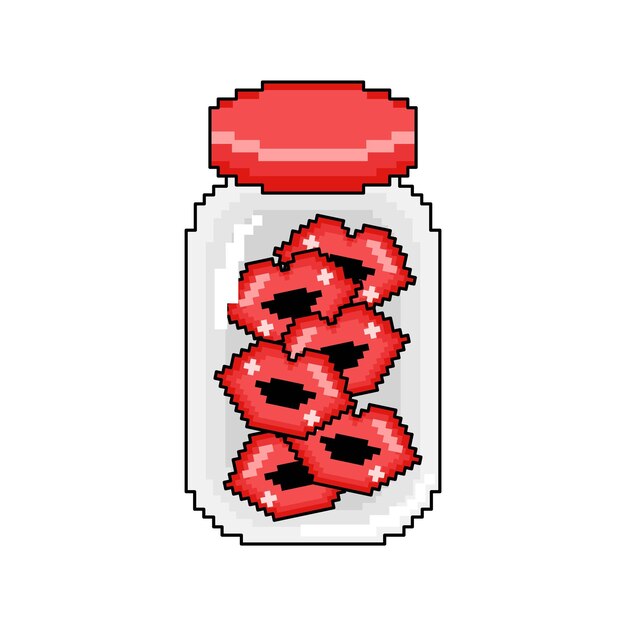 Vibrant Pixel Art Jar of Cherries | Jiffy Designs