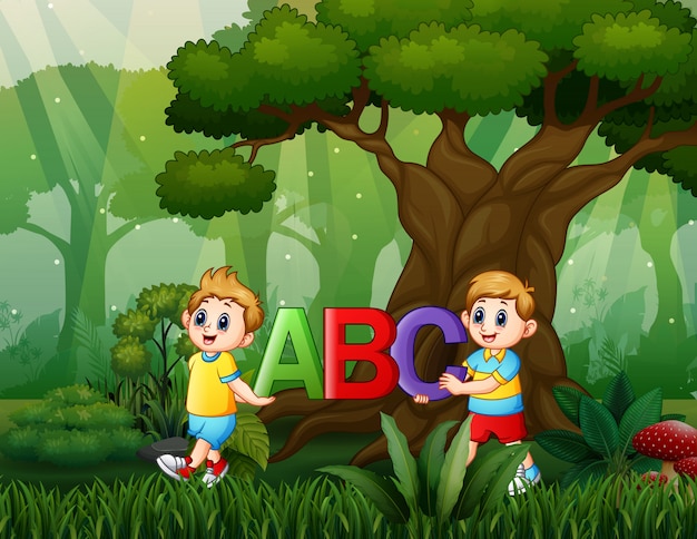 Kids Playing with ABC Letters in Lush Green Forest | Jiffy Designs