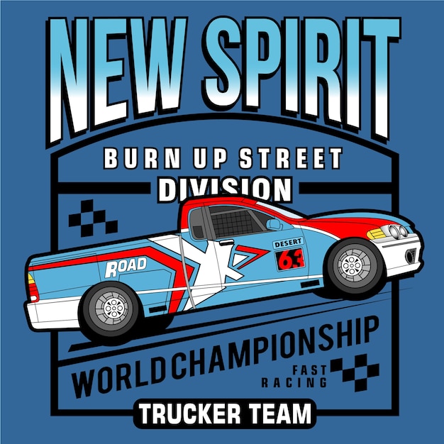 High-octane Trucker Team Racing on Burn Up Street | Jiffy Designs