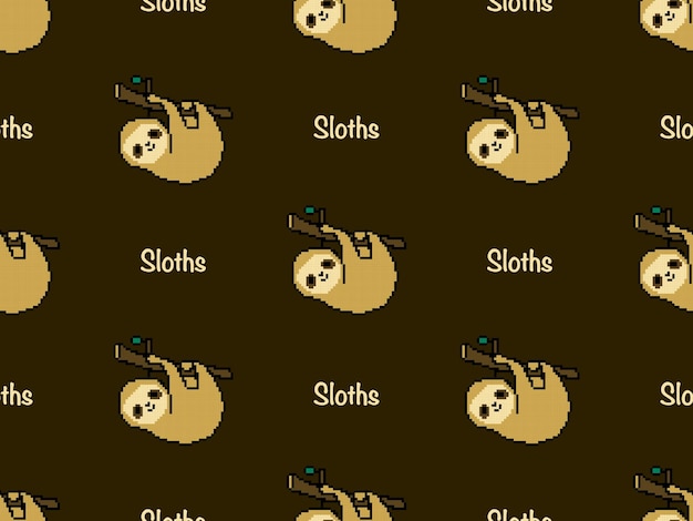 Adorable Sloth Pattern with Sleepy Expressions and 'Sloths' Text ...