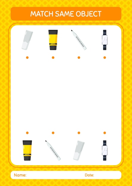 Matching Game: Art Supplies and Tools | Jiffy Designs