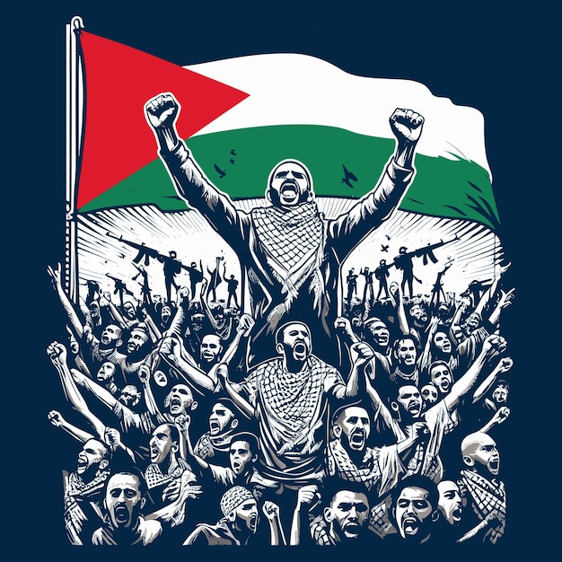 Triumphant Palestinian Resistance: A Powerful Crowd Rallying for ...