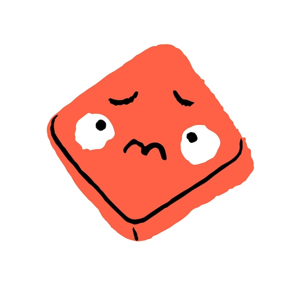 Adorable Cartoon Square Face with Expressive Eyes | Jiffy Designs