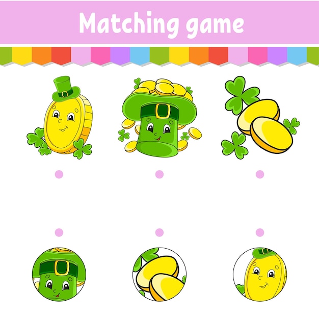 Vibrant St. Patrick's Day Matching Game with Cute Cactus Characters ...