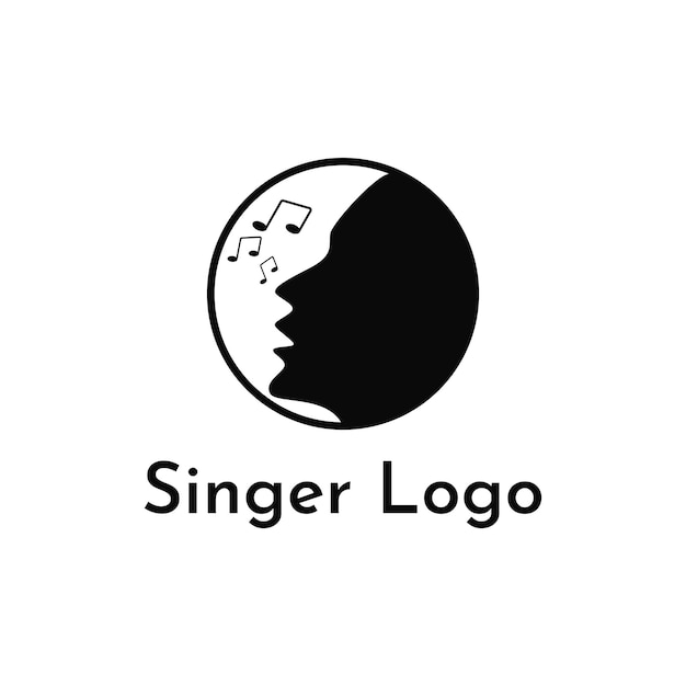 Minimalist Silhouette of a Singer with Music Notes | Jiffy Designs