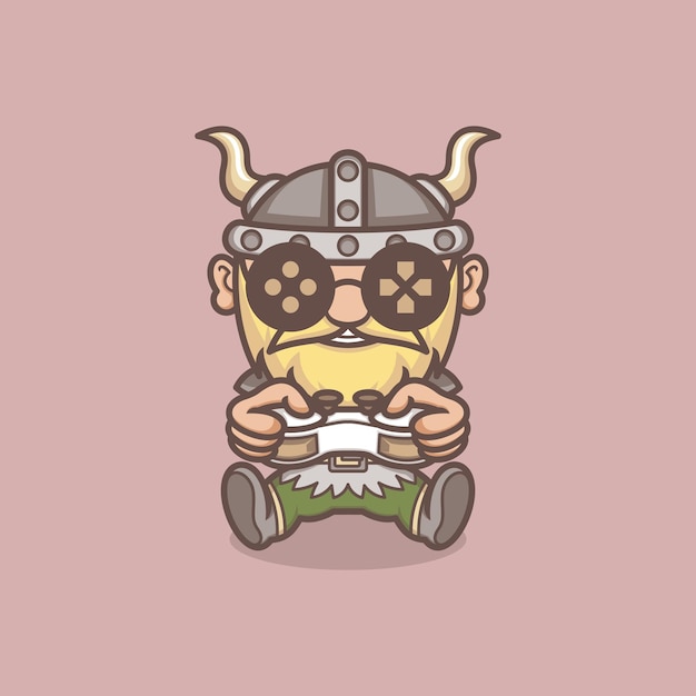 Adorable Viking-Inspired Gamer Mascot Illustration | Jiffy Designs
