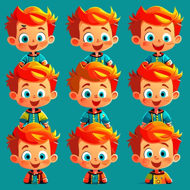 Vibrant Collection of Animated Character Expressions | Jiffy Designs