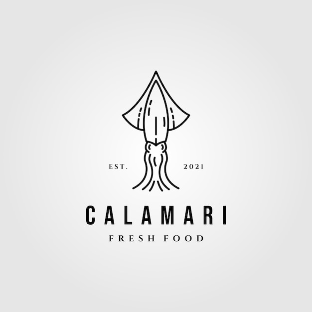 Elegant Calamari Logo with Minimalist Seafood Emblem | Jiffy Designs