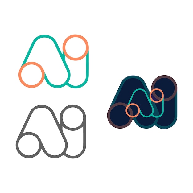 Vibrant Intertwined Monogram Letters A9 Design | Jiffy Designs