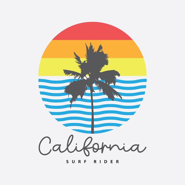 Vibrant California Surf Rider Silhouette Sunset Scene | Jiffy Designs