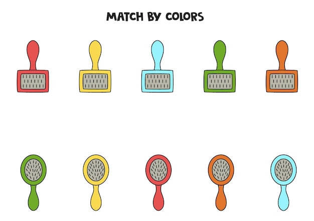 Vibrant Color-Coded Matching Game with Brushes and Combs | Jiffy Designs