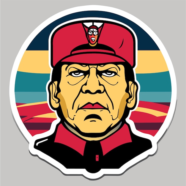 Striking Military Leader Portrait in Vibrant Retro Style | Jiffy Designs