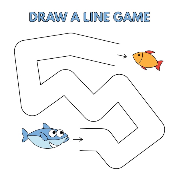 Playful Fish Navigate Winding Pathway in Draw a Line Game | Jiffy Designs
