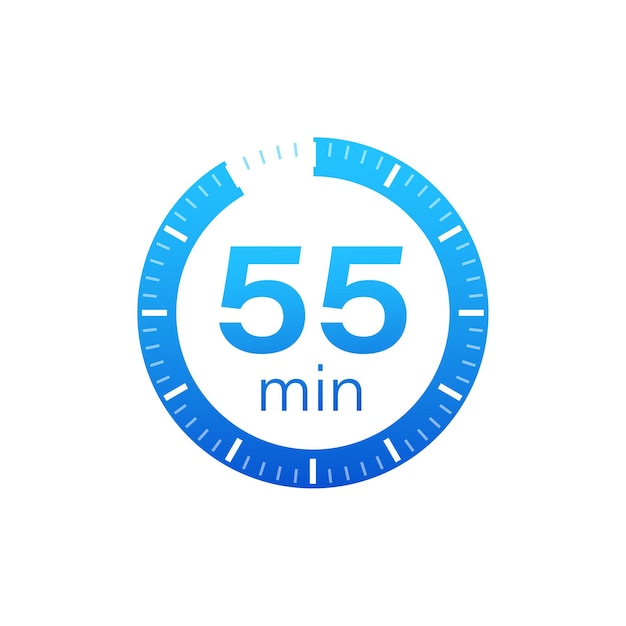 Vibrant 55-Minute Timer Icon with Countdown Display | Jiffy Designs