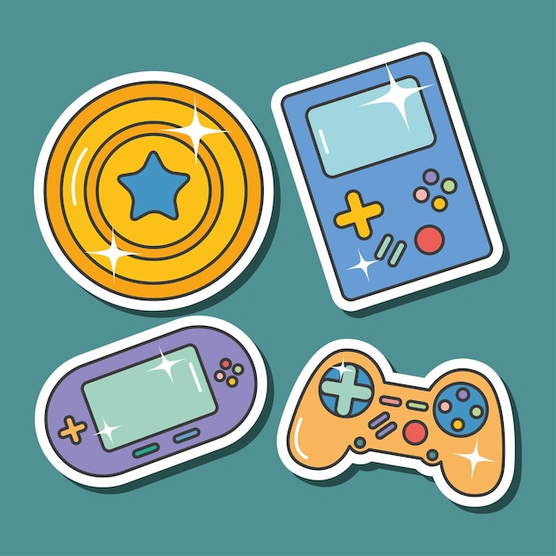 Vibrant Collection of Retro Gaming Icons and Symbols | Jiffy Designs
