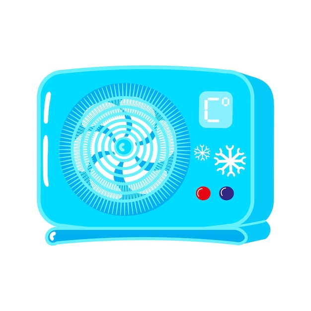 Retro Turquoise Oscillating Fan with Snowflake Icon | Jiffy Designs