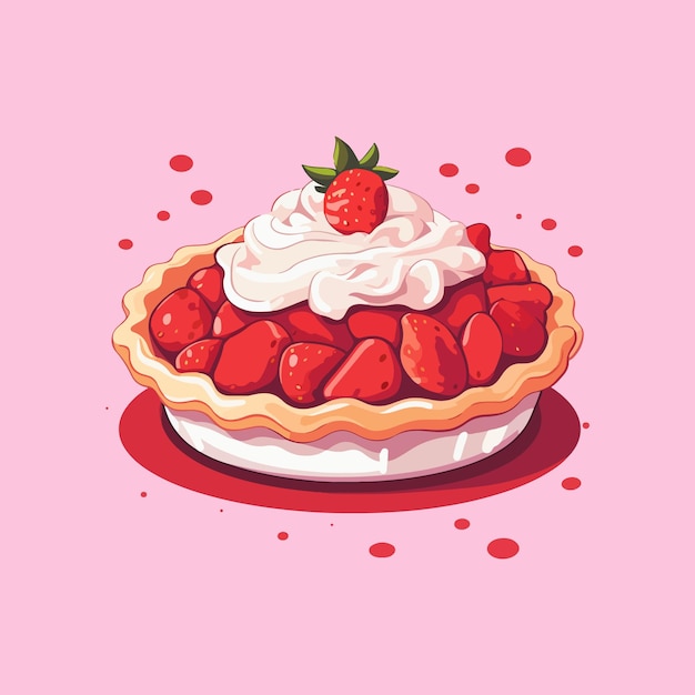 Delectable Strawberry Tart with Creamy Topping and Vibrant Berries ...