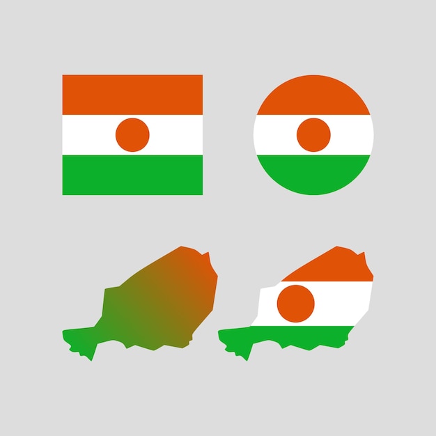 Vibrant Symbols of Niger: Flag, Map, and Circular Icons | Jiffy Designs