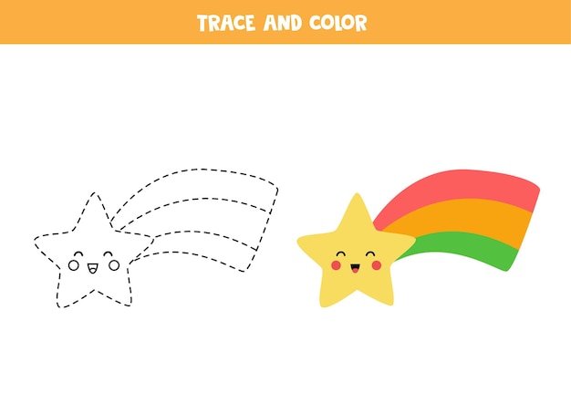 Trace and Color the Vibrant Shooting Star Design | Jiffy Designs