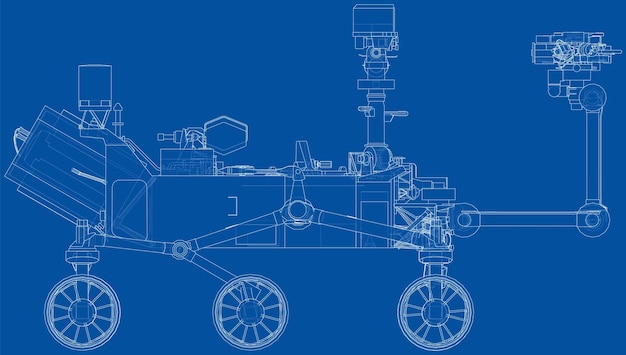 Intricate Blueprint of a Futuristic Mars Rover Design | Jiffy Designs