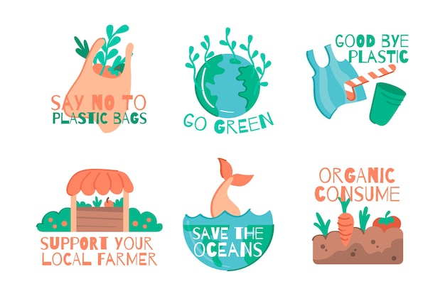 Vibrant Eco-Friendly Icons Promoting Sustainability and Environmental ...