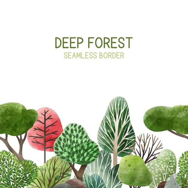 Enchanting Foliage of the Deep Forest: A Seamless Nature Border | Jiffy ...