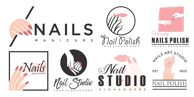Elegant Nail Art Studio Logos and Branding Elements | Jiffy Designs
