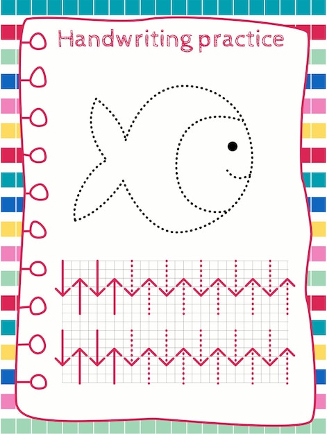 Vibrant Fish Handwriting Practice Worksheet | Jiffy Designs
