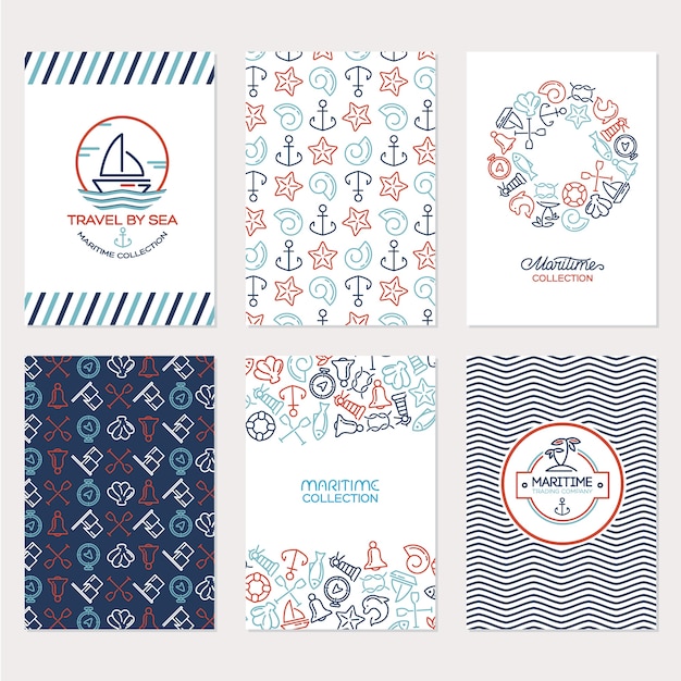 Nautical-Themed Graphics Collection with Anchors, Boats, and Patterns ...