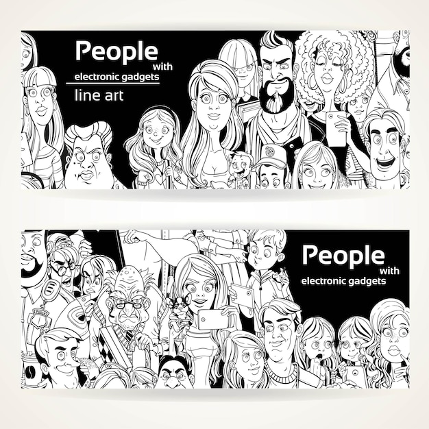 Diverse Faces in Expressive Line Art Portraits Collection | Jiffy Designs