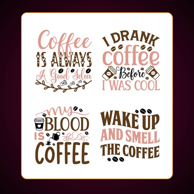 Vibrant Coffee-Themed Graphic Collection with Witty Slogans | Jiffy Designs