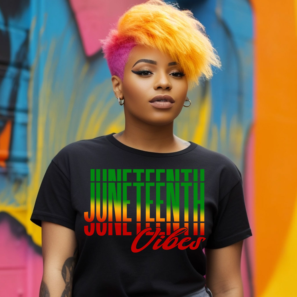 'Juneteenth Vibes' Bold Typography with Striking Contrast and Layered ...