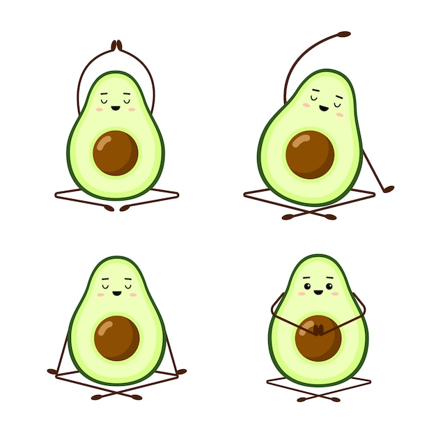 Adorable Avocado Avatars: Playful Produce Pals in Kawaii Style | Jiffy ...
