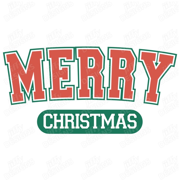 'Merry Christmas' Retro-Inspired Bold Lettering with Festive Color ...