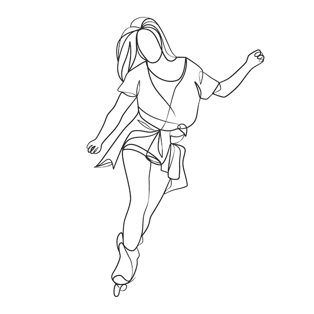 Dynamic Female Figure in Flowing Dress | Jiffy Designs