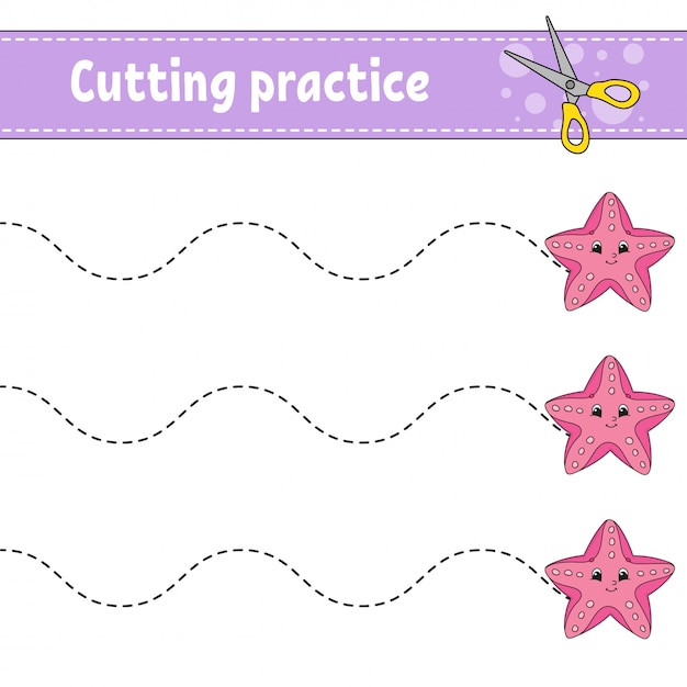 Vibrant Starfish Cutting Practice for Young Learners | Jiffy Designs