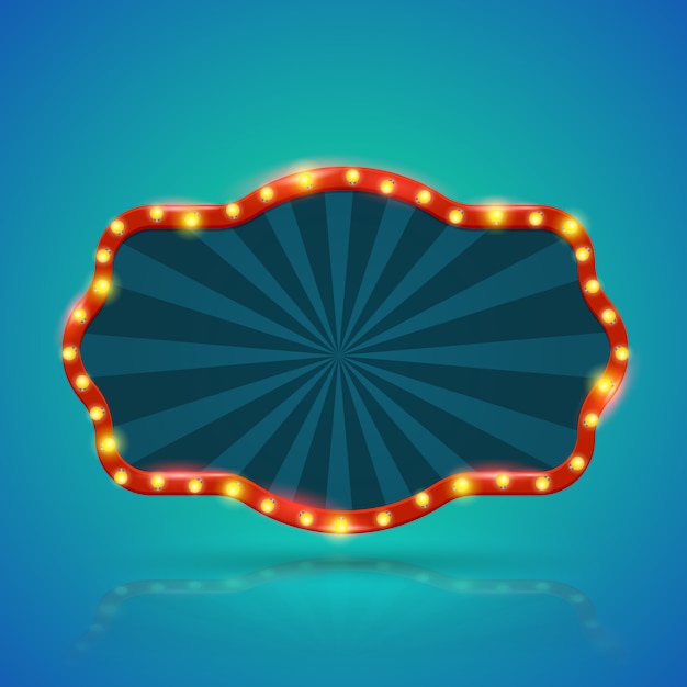 Glowing Retro Marquee Frame with Radiant Sunburst Design | Jiffy Designs