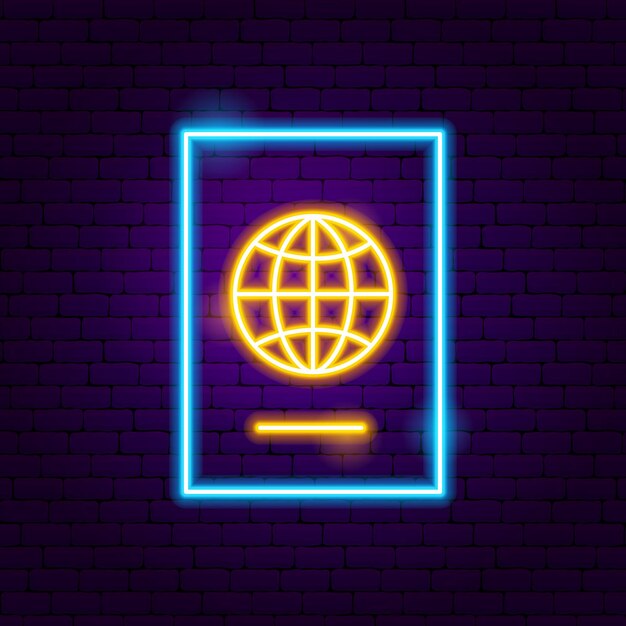 Glowing Neon Globe Icon in Vibrant Frame | Jiffy Designs