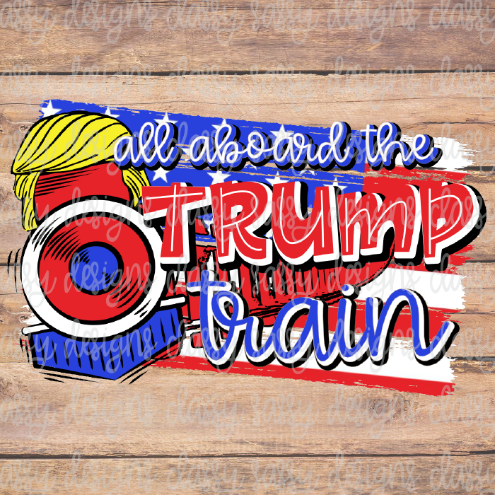 All Aboard the Trump Train Republican Trump 2024 Decal American Flag ...