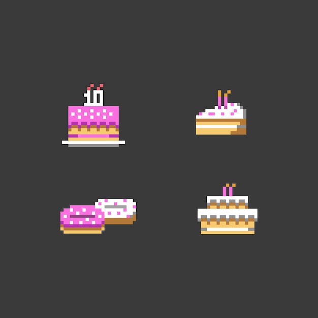 Delightful Pixel Art Cakes with Candles and Frosting | Jiffy Designs