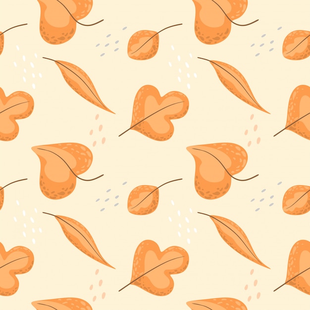 Vibrant Orange Leaf Pattern with Playful Shapes and Textures | Jiffy ...